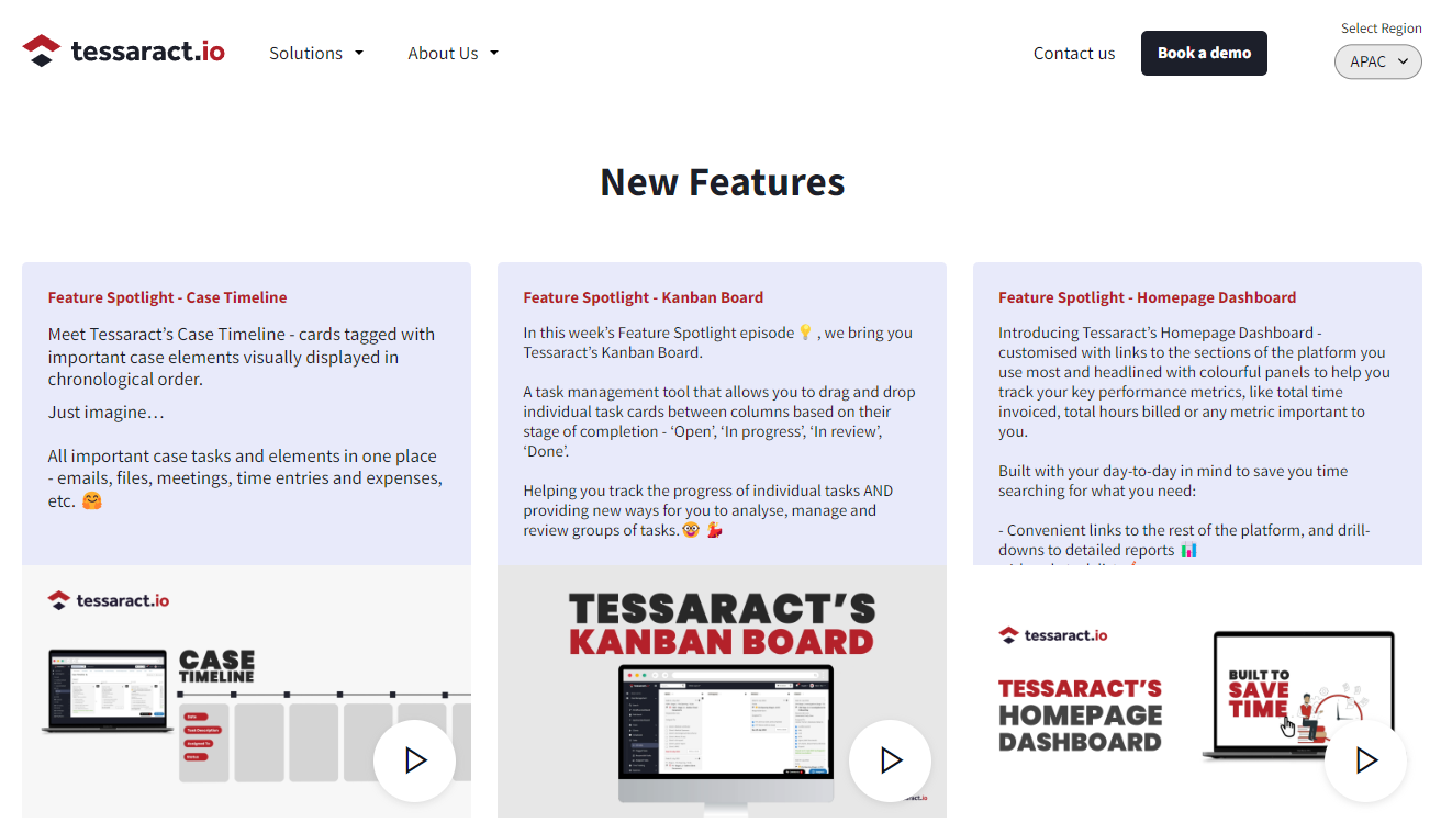 Introductions to New Features Developed for Tessaract PMS